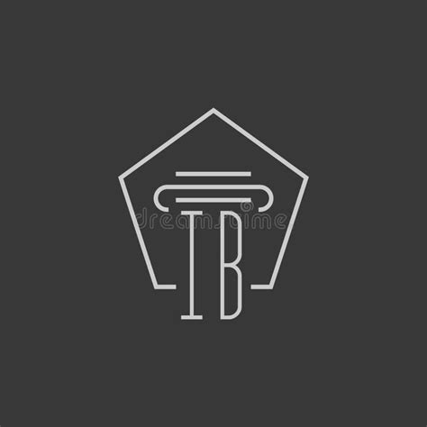 Initial Monogram Ib With Monoline Pillar Logo Design Stock Illustration Illustration Of