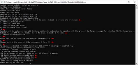 Phreeqc Database Utility Syscad Documentation