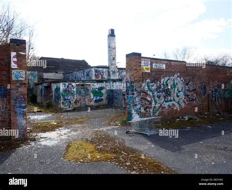 Graffiti On Derelict Building In Winsford Cheshire Uk Demolished June
