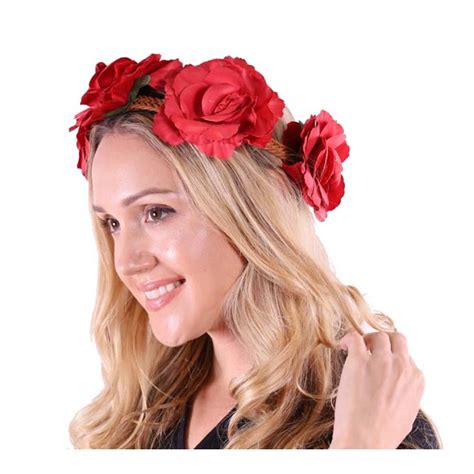 Carole Baskin Red Rose Flower Headband Screamers Costumes