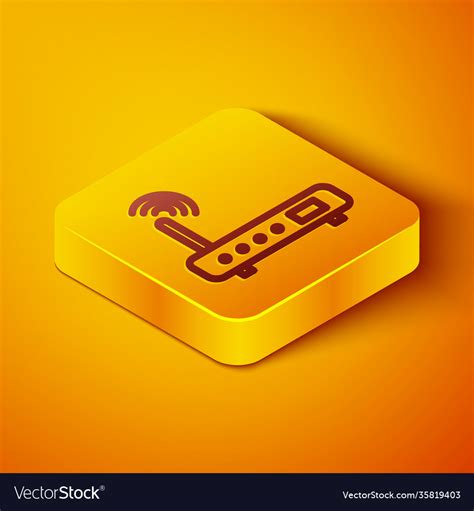 Isometric Line Router And Wi Fi Signal Icon Vector Image