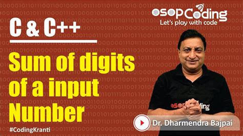 program to find sum of digits of input number c c for beginners c