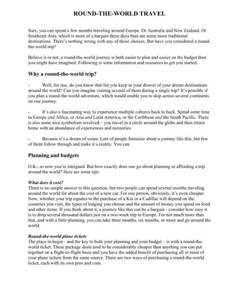 Round The World Travel Pdf Bob Riel