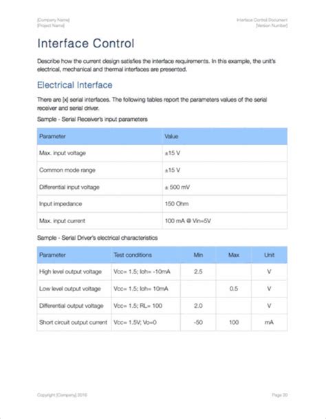 Interface Control Document Template Apple Ms Office Templates With