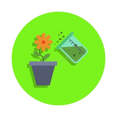 Colored Chemical Experience With A Flower In Green Badge Icon Element