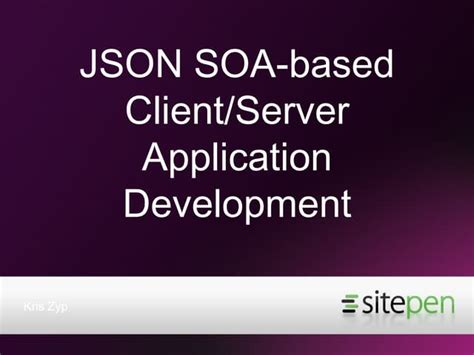 json based service oriented architecture for the web ppt