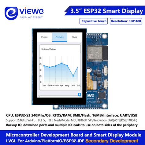 Esp32 35 Inch 320x480 Mcu Ips Tft Display Touch Screen Arduino Lvgl Wifi Ble Uart Smart Module