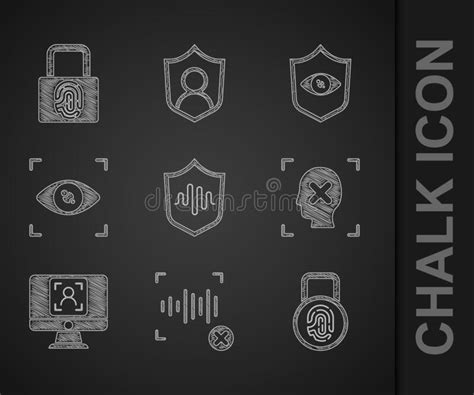 Set Shield Voice Recognition Rejection Fingerprint With Lock Face Face Eye Scan Eye And