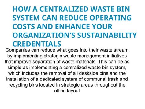 Waste Disposal And Centralized Dustbin Usages Ppt