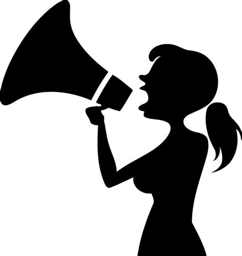 Person Woman Screaming Into A Megaphone 28205708 Vector Art At Vecteezy