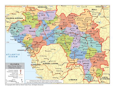 Political Map Of Guinea With Provincialstate Boundaries Stock Map Agency