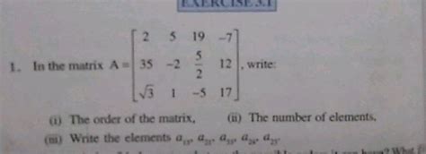 Begin Array L Text 1 In The Matrix A Left Begin Array C C C C 2 And 5
