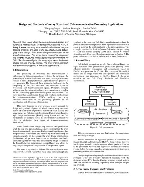 Pdf Design And Synthesis Of Array Structured Telecommunication