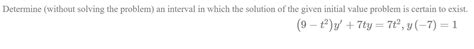Solved Determine Without Solving The Problem An Interval