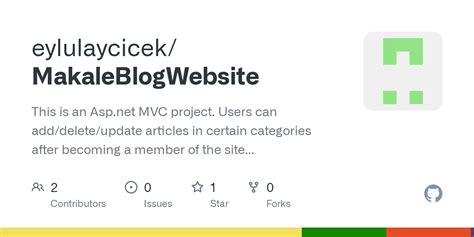 Github Eylulaycicekmakaleblogwebsite This Is An Mvc Project Users Can Adddelete