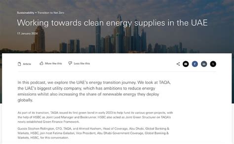 Taqa Group On Linkedin Working Towards Clean Energy Supplies In The