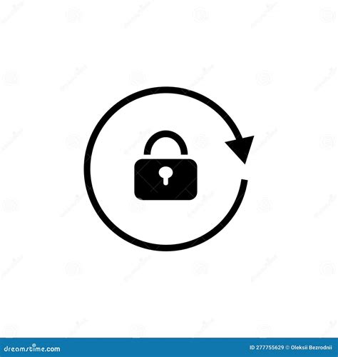 Black Padlock With Circular Arrows Stock Vector Illustration Of
