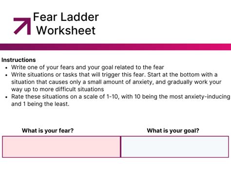 Fear Ladder Worksheet Free Pdf Download