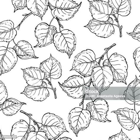 나뭇잎이 있는 무봉제 패턴 손으로 잉크로 그린 나뭇가지 벡터 흑인과 백인 템플릿 헤이즐넛 잎 장식 개암나무에 대한 스톡 벡터 아트 및 기타 이미지 Istock