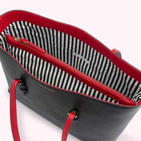 Black And Red Reversible Handles Jude Tote Bag Lulu Guinness