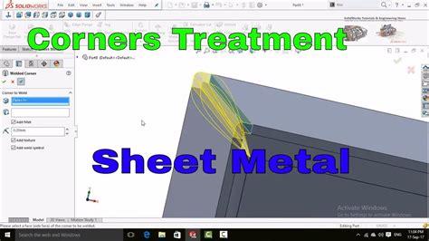 Solidworks Tutorial Corner Treatment Sheet Metal Tutorial Youtube