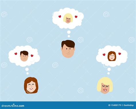 The Love Triangle Stock Illustration Illustration Of Male 15400179