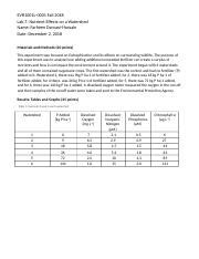 Lab Nutrient Watershed Effects Lab Report Template Fall Docx EVR L Fall