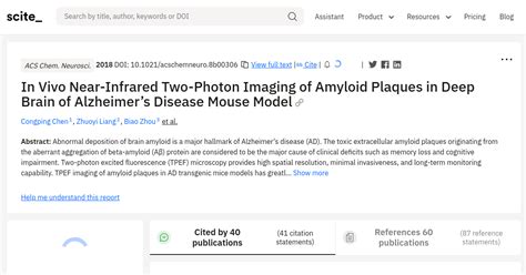 In Vivo Near Infrared Two Photon Imaging Of Amyloid Plaques In Deep Brain Of Alzheimers Disease