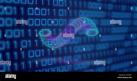 Image Of Circles Over Binary Code On Navy Background Stock Photo Alamy