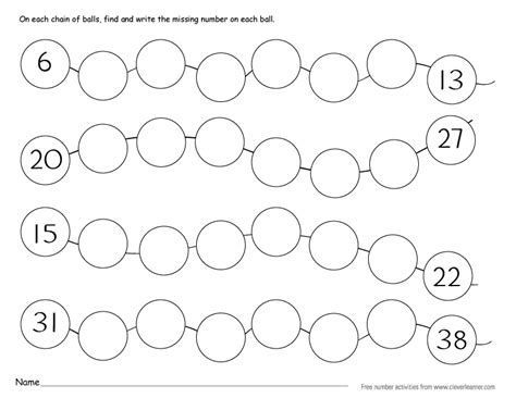 Missing Numbers Counting Backwards And Number Identification