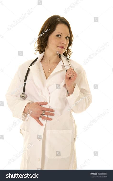 Woman Her White Lab Coat Her Stock Photo Shutterstock