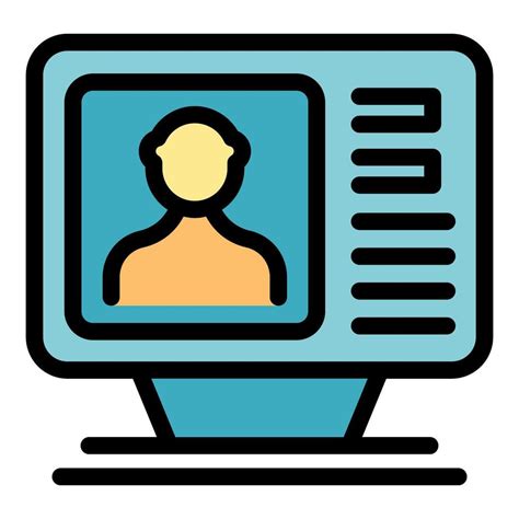 Computer Monitor Displaying User Profile Information With Buttons For Navigation 52733713 Vector