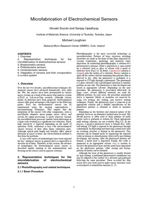 Microfabrication Of Electrochemical Revised Pdf Silicon Dioxide Photolithography