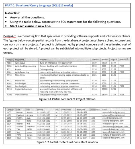 Solved Part C Structured Query Language Sql 15 Marks