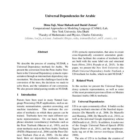 Universal Dependencies For Arabic Acl Anthology