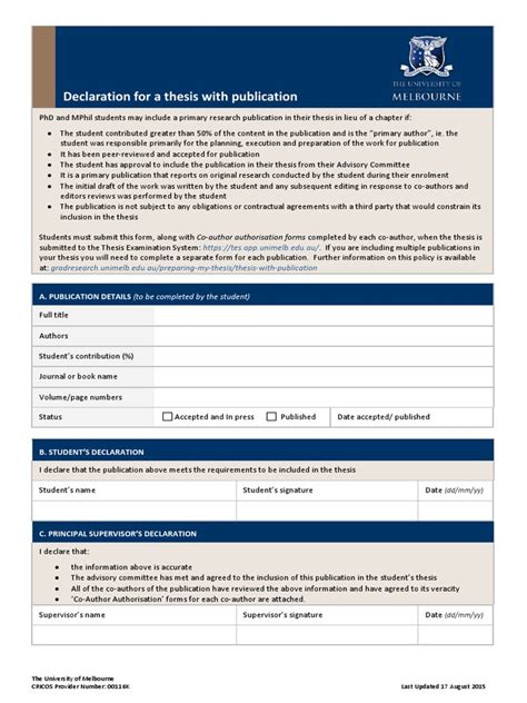 Phd Thesis Publication Declaration Pdf Thesis Academia
