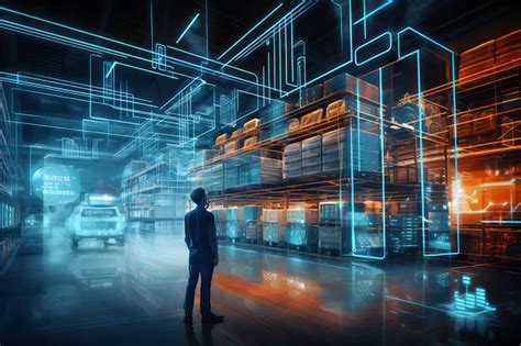 Premium Photo Futuristic Technology Retail Warehouse Digitalization