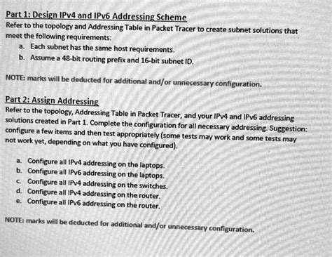 solved part ii designing an ipv4 and ipv6 addressing scheme refer to