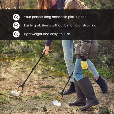 Litter Picker Grabber Tool With Magnet And Led Light 82 Cm Includes
