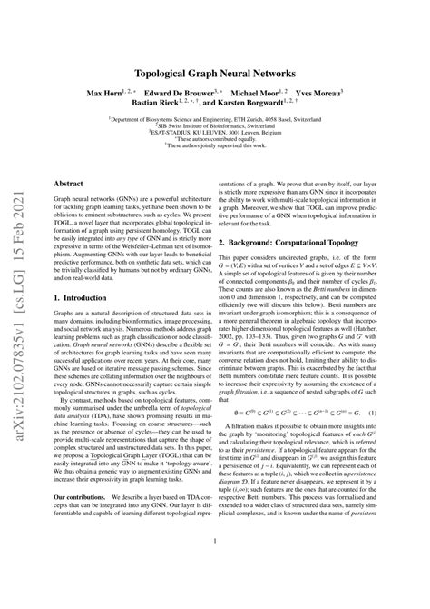 Pdf Topological Graph Neural Networks