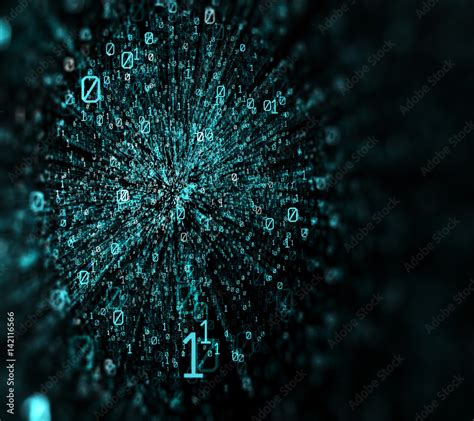 Technological Backgroundtechnological Background Bytes Of Binary Code Flying Through A Vortex