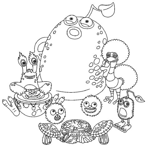 My Singing Monsters Coloring Pages Sketch Coloring Page