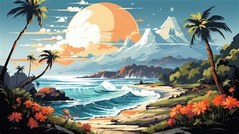 Premium Vector Cartoon Vector Scene Miami On White Background