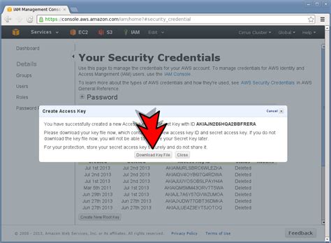 How To Get Your Aws Access Key — Cirrus Cluster 001 Documentation