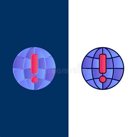 Globe Internet Browser World Icons Flat And Line Filled Icon Set Vector Blue Background