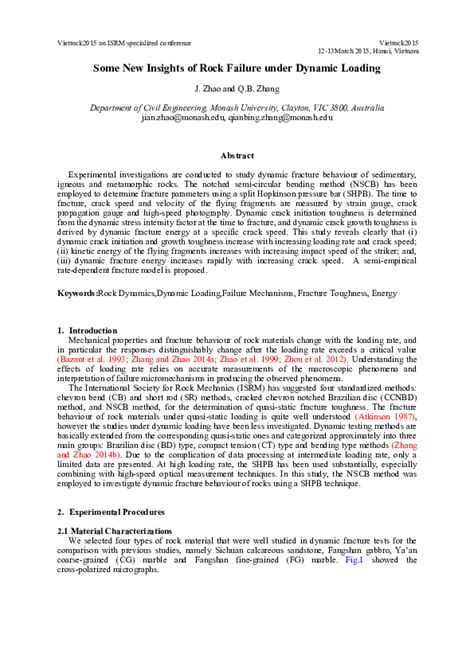 Pdf Some New Insights Of Rock Failure Under Dynamic Loading