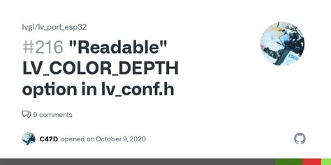 Readable LV COLOR DEPTH Option In Lv Conf H Issue 216 Lvgl Lv
