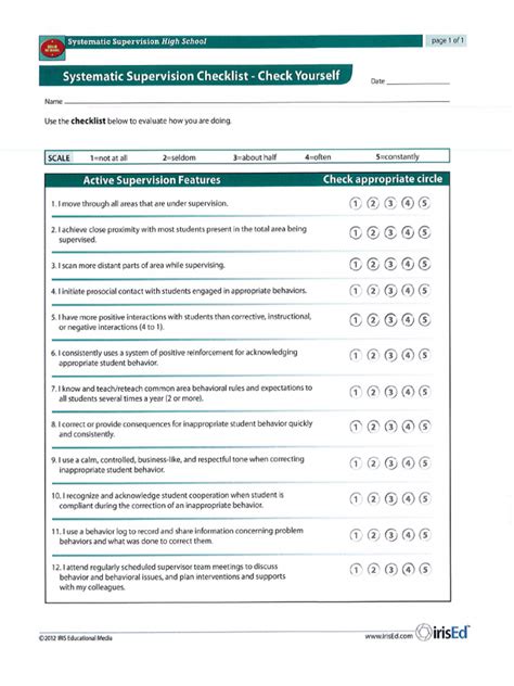 10 Systematic Supervision Checklist Pdf