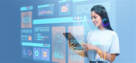 태블릿에서 가상 데이터 인터페이스와 상호 작용하는 여성 Futuris 개념에 대한 스톡 사진 및 기타 이미지 개념 개발 그래픽 사용자 인터페이스 Istock