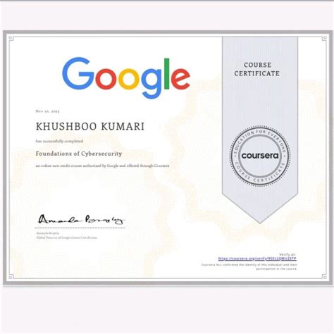 Khushboo Kumari On Linkedin Coursera Skills Cybersecurity Coursera